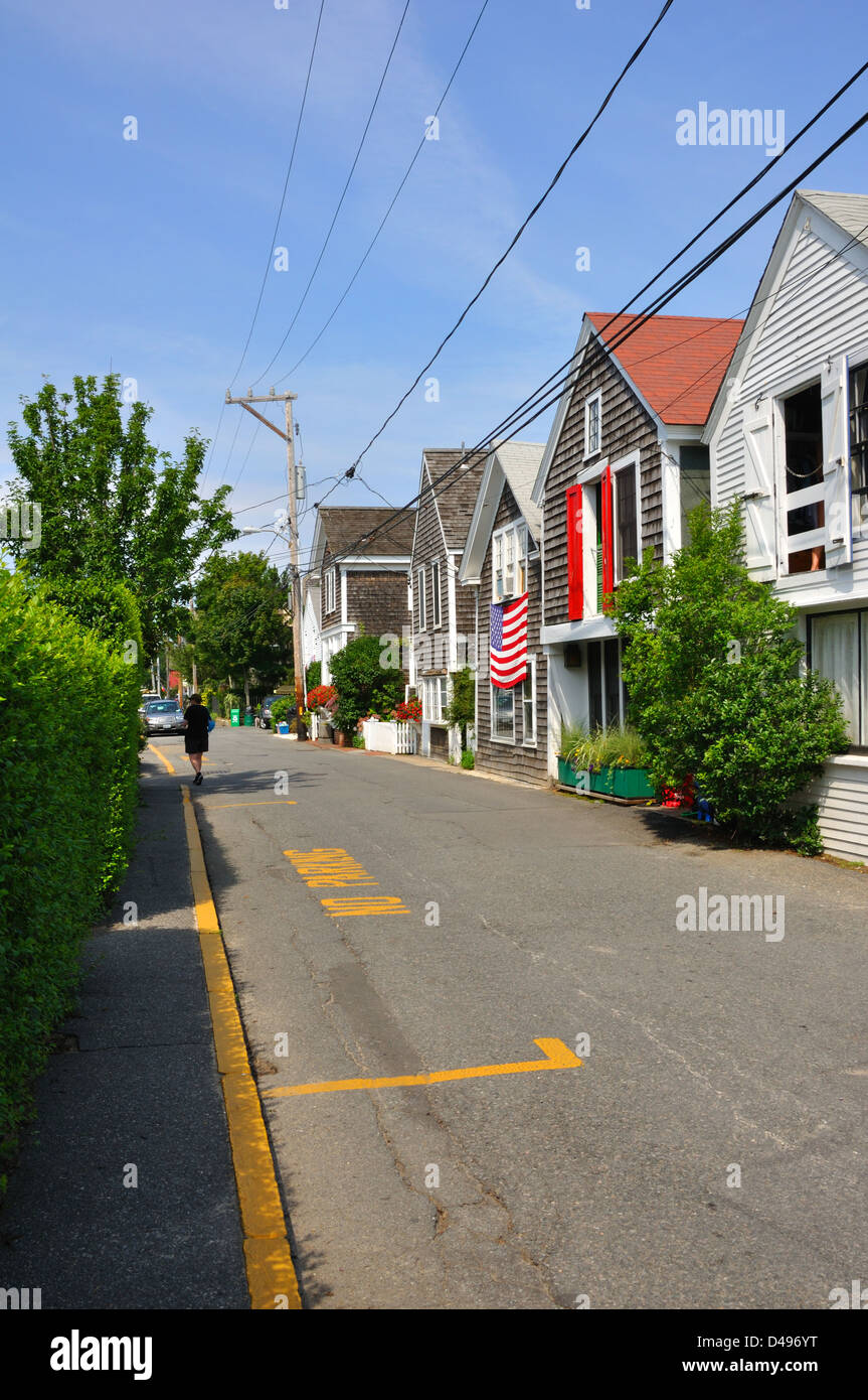 Small side street in Cape Cod, Provincetown, Massachusetts, USA Stock ...