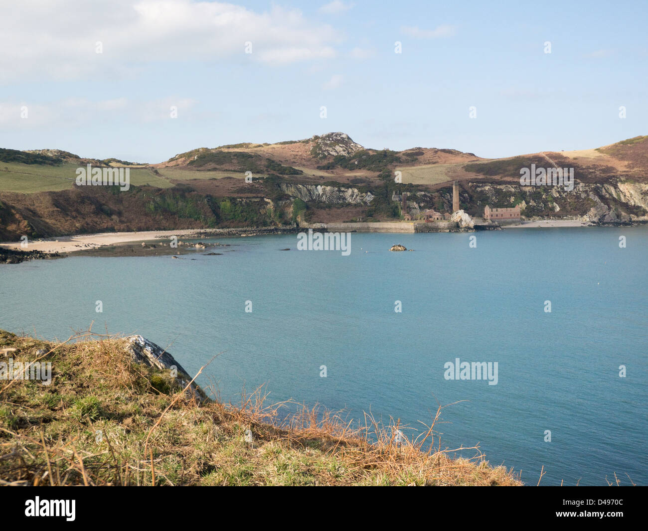 Porth Wen Isle of Anglesey North Wales March View across to derelict ...