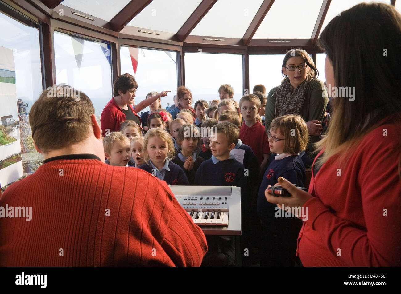 Moelfre Isle of Anglesey North Wales Local school children performing ...