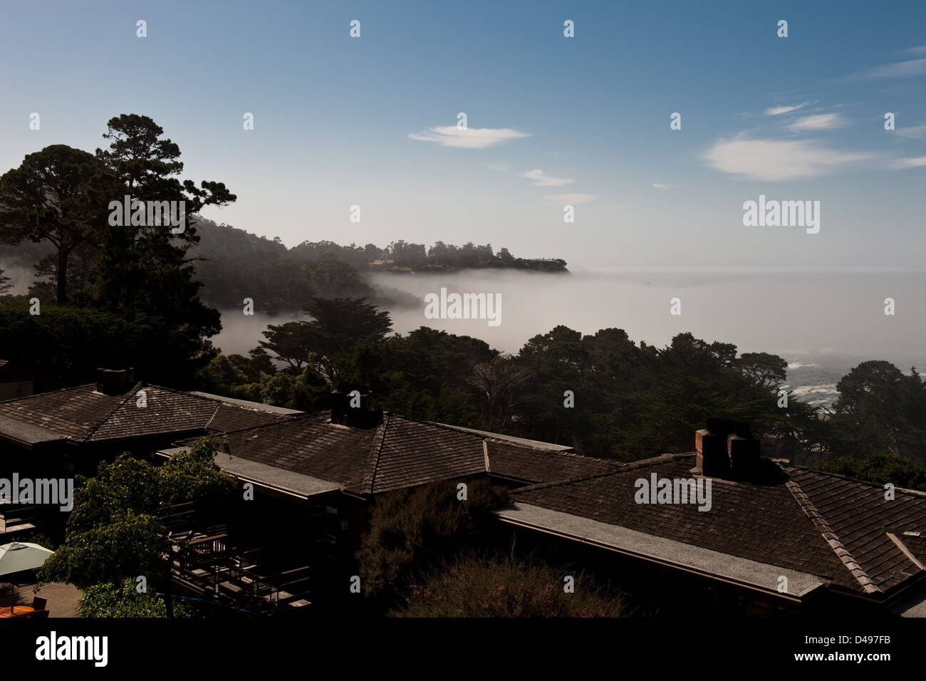 Monterey, USA, fog over the Pacific Ocean Stock Photo - Alamy