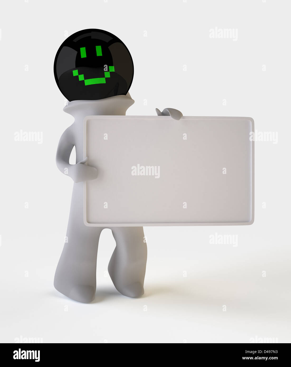 Three-dimensional Man with Empty board that is Easy to Write Your Own ...