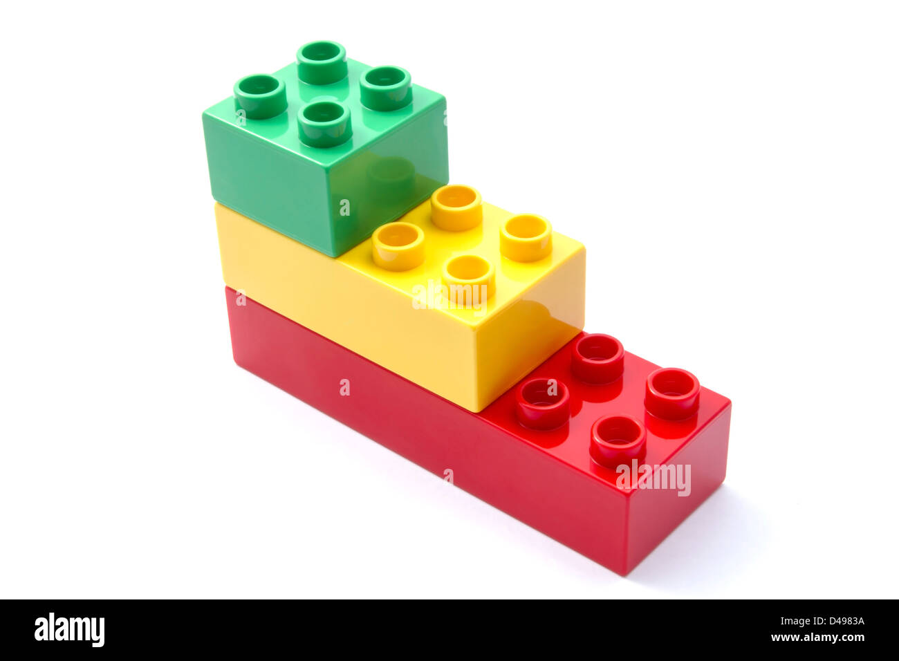 Colorful building blocks closeup on white background Stock Photo - Alamy