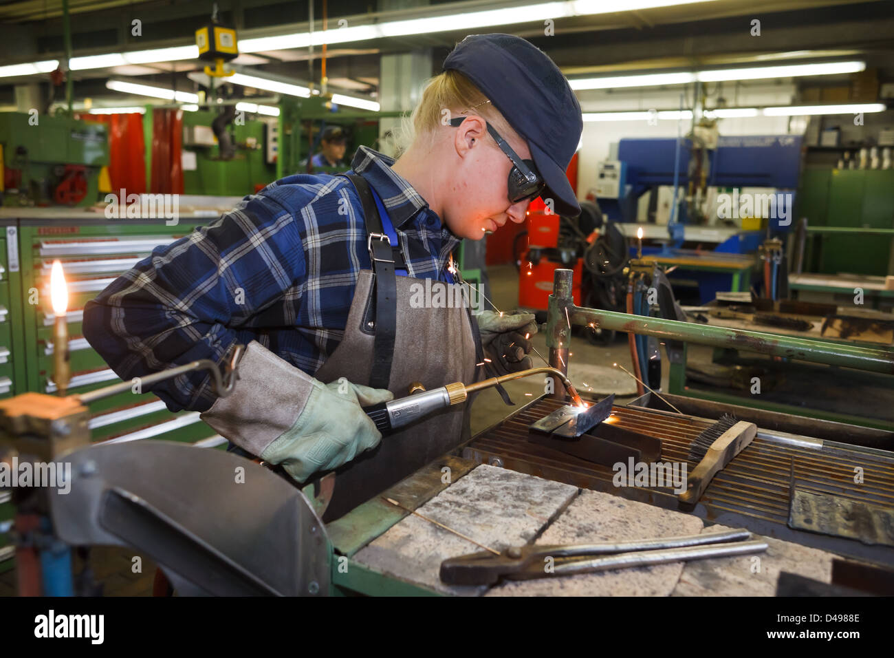 Berlin, Germany, industrial mechanic apprentices in welding training ...