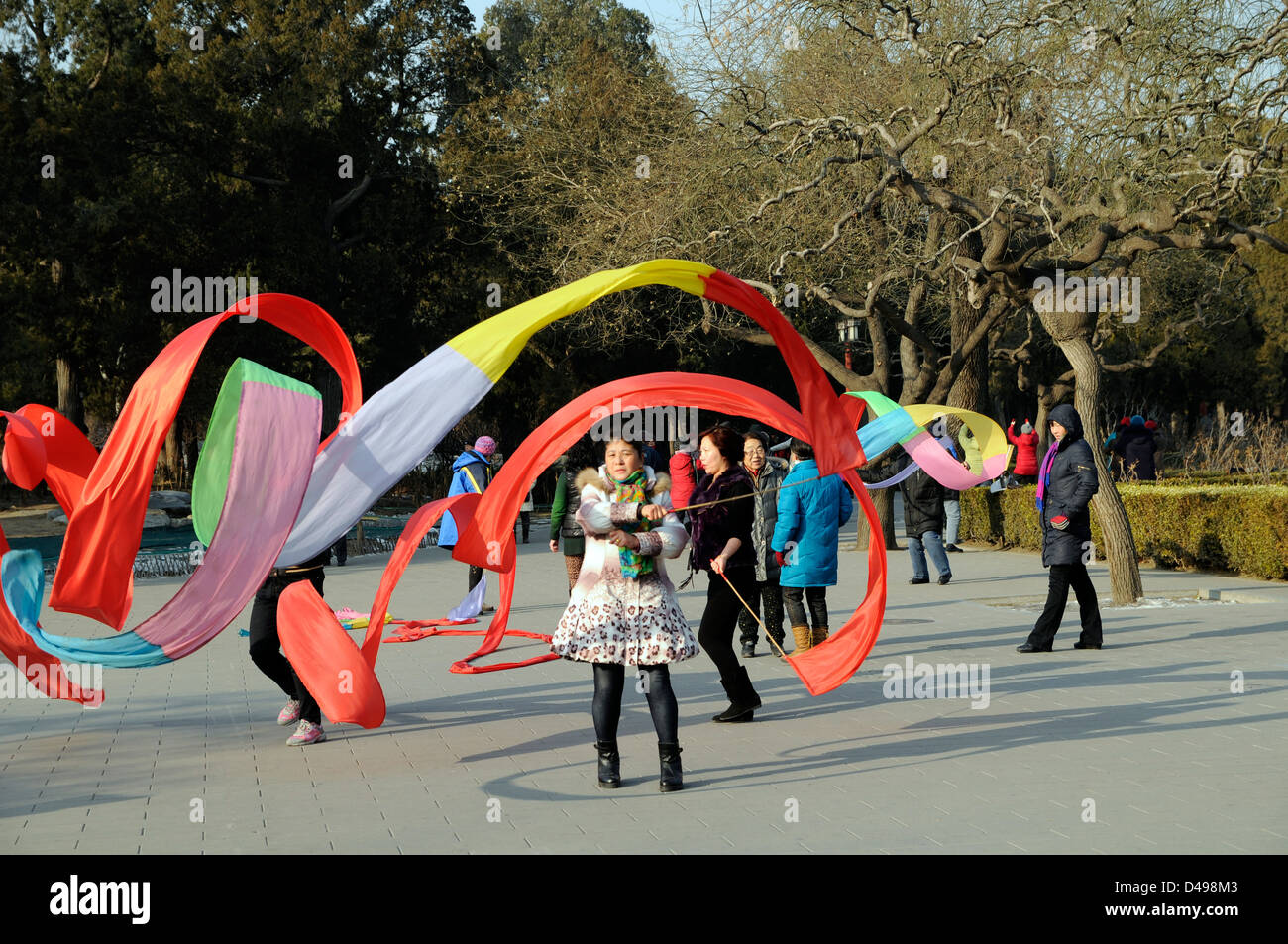Locals practicing traditional ribbon dancing in Beijing Stock Photo - Alamy
