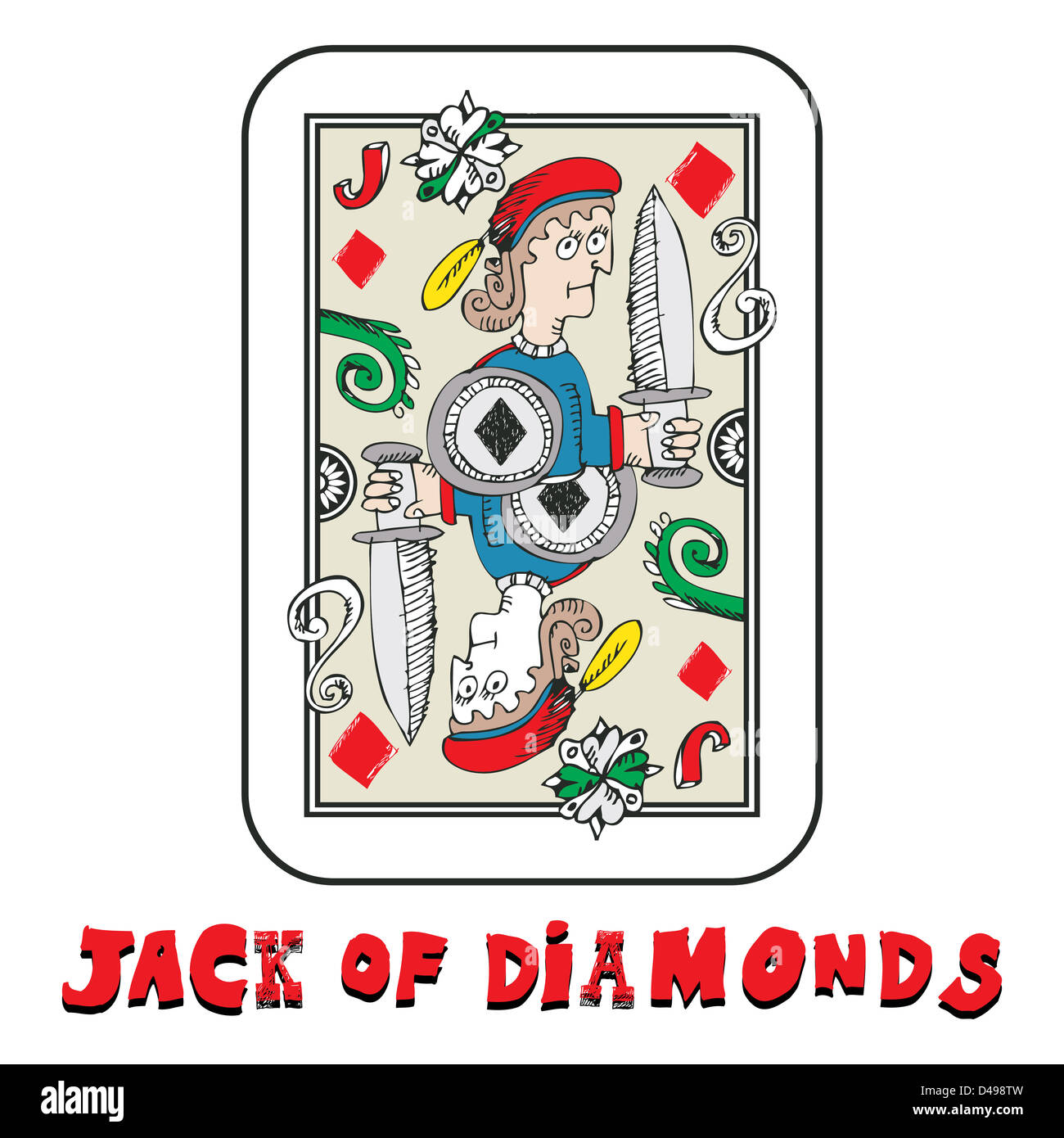 Playing card doodles cartoon Cut Out Stock Images & Pictures - Alamy