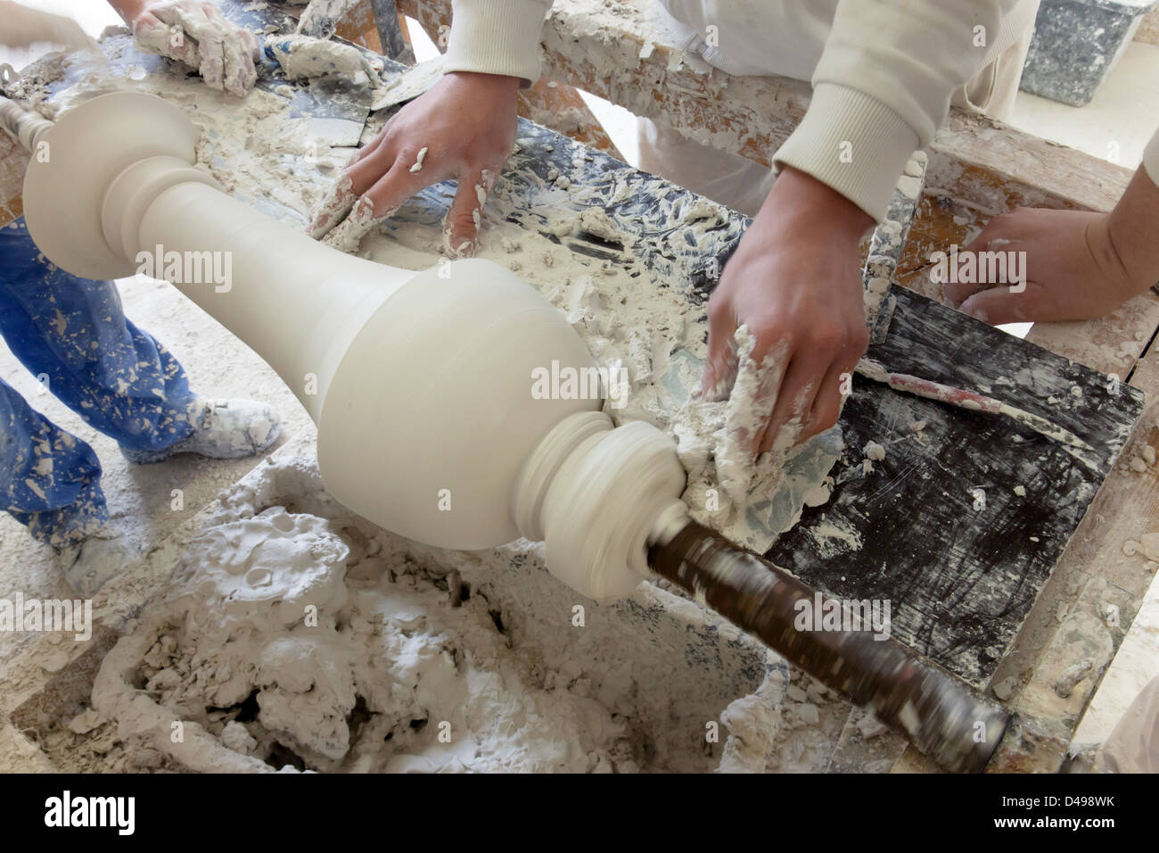 Berlin, Germany, in the plastering workshop on Lehrbauhof in ...