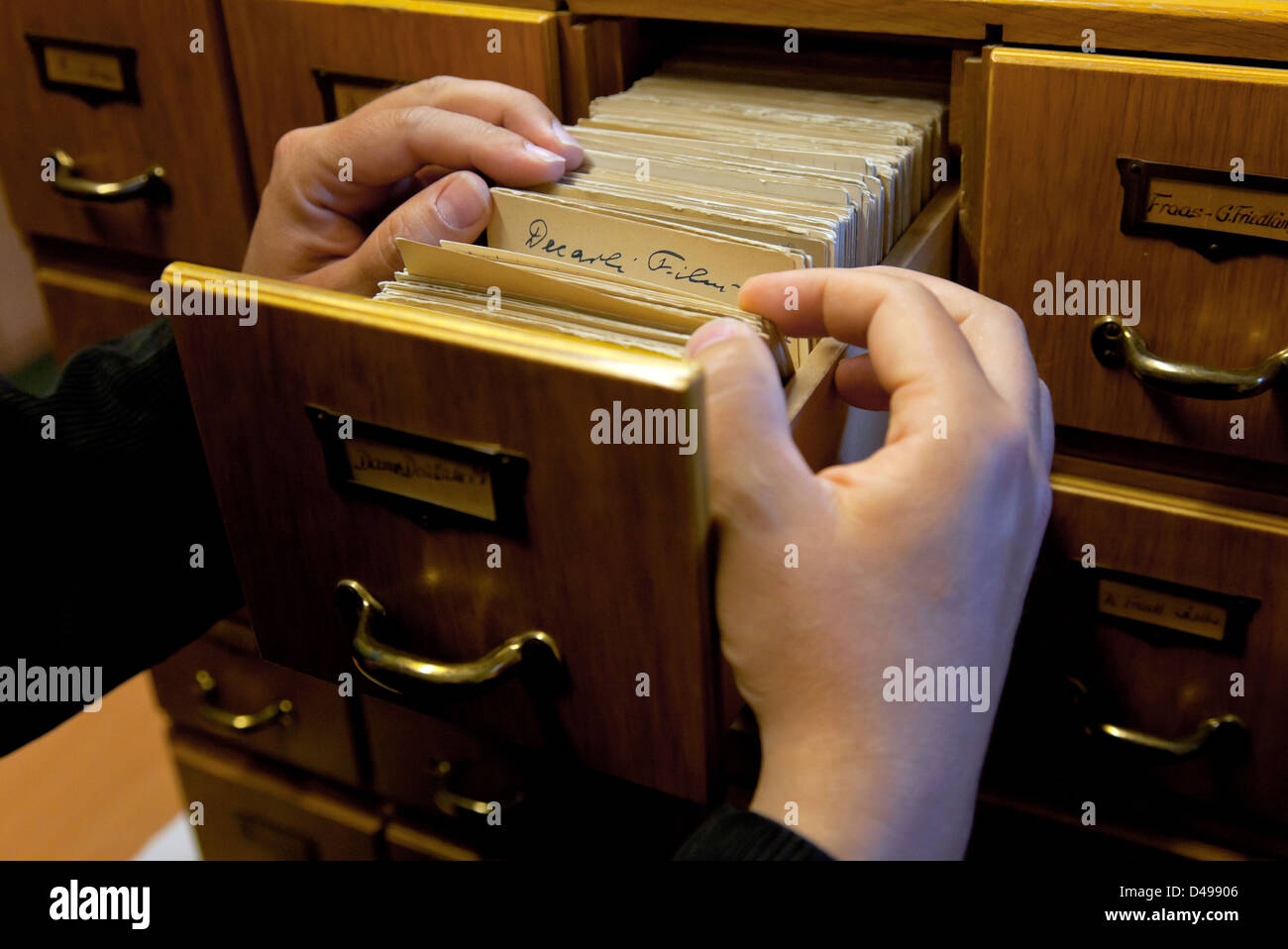 Berlin, Germany, filing old records from 1945 of the Commercial ...