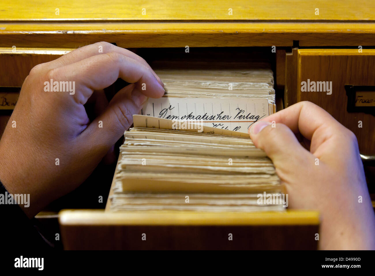 Berlin, Germany, filing old records from 1945 of the Commercial ...