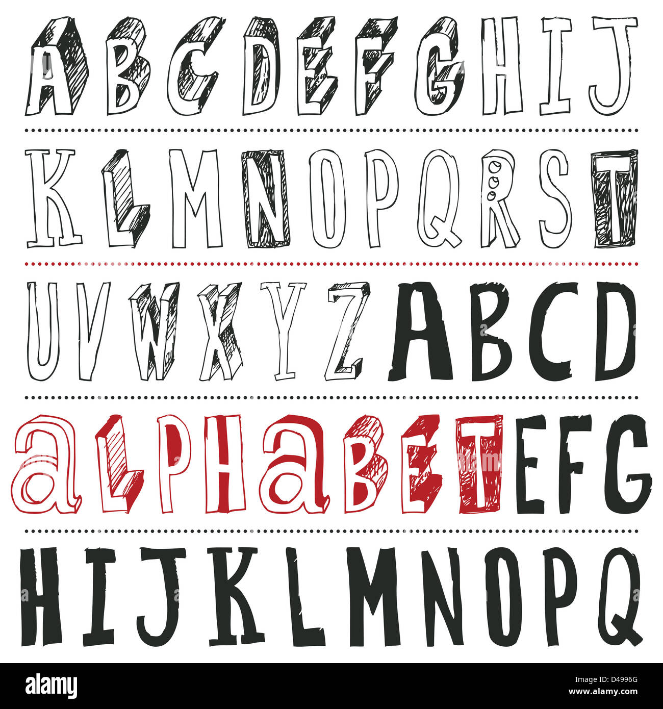 childlike doodle ABC Stock Photo - Alamy