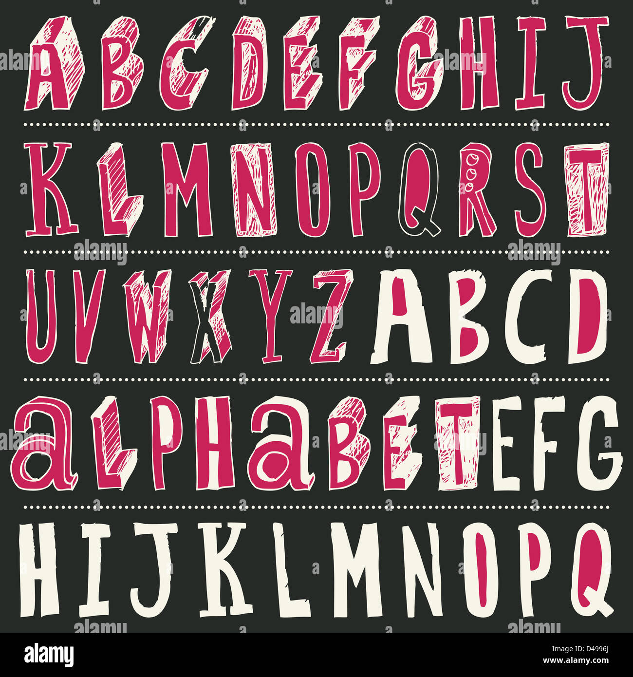 childlike doodle ABC Stock Photo - Alamy