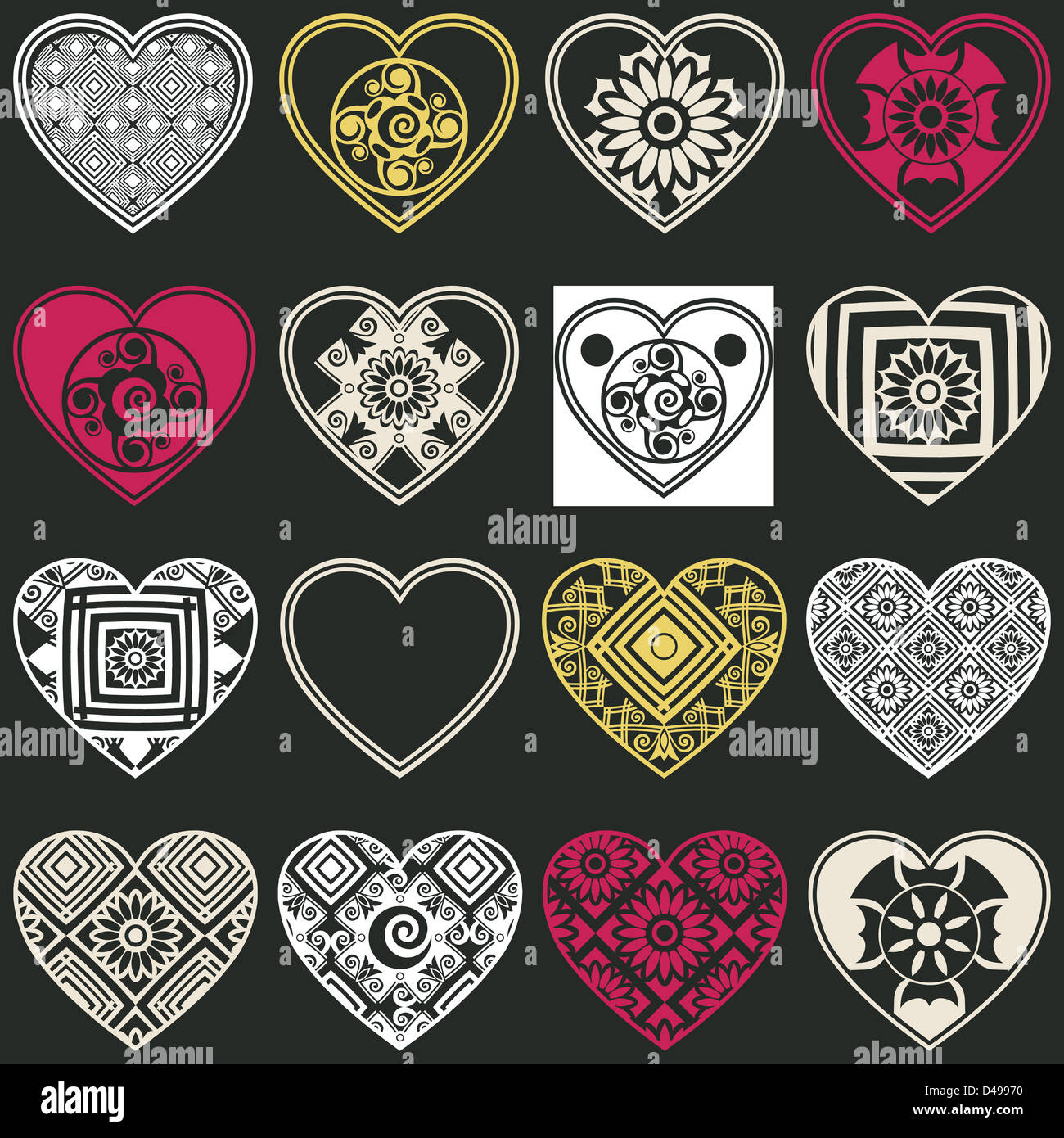 abstract heart icons, love design elements Stock Photo - Alamy