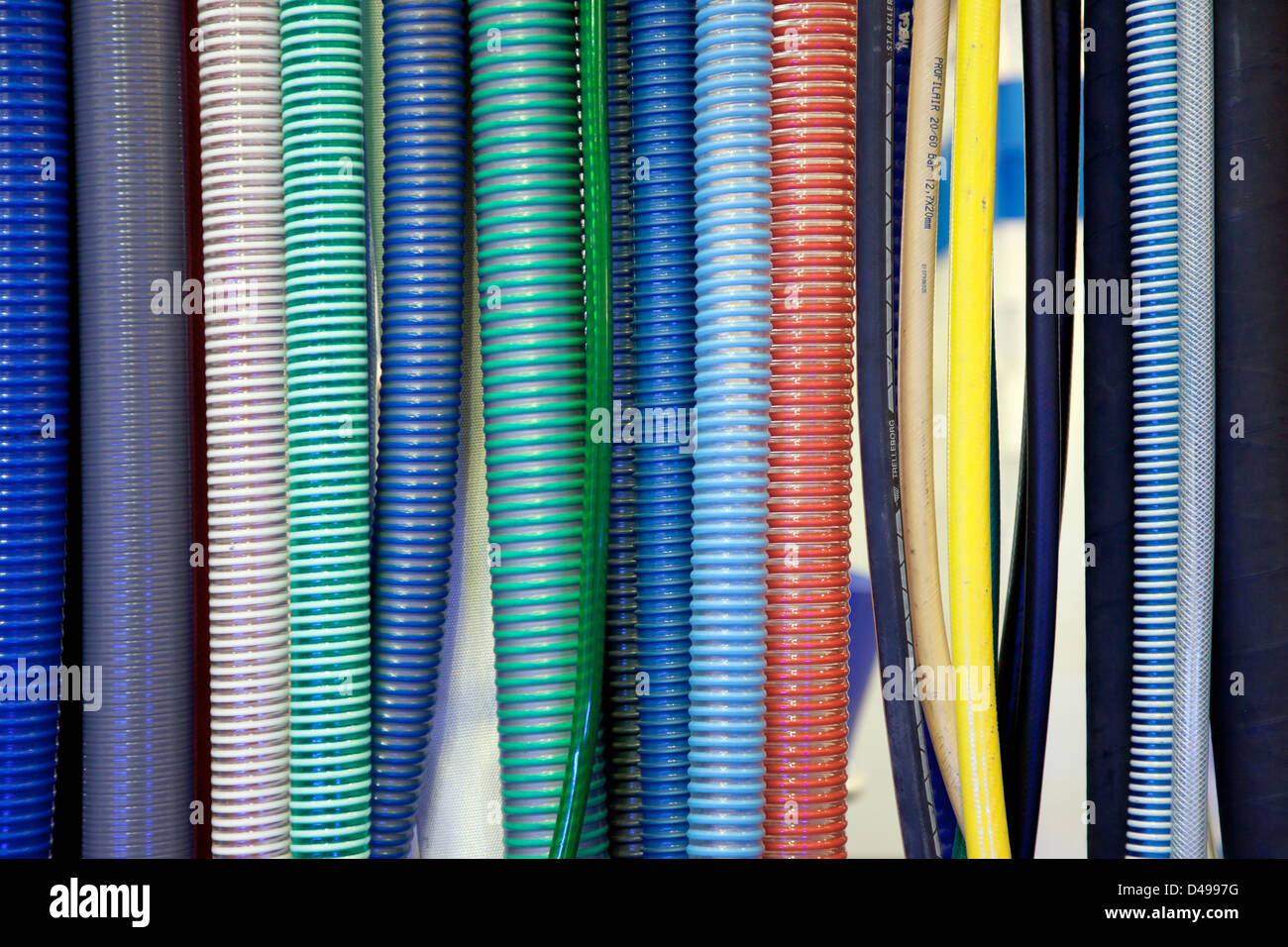 Berlin, Germany, hoses at the Wasser Berlin International Exhibition ...