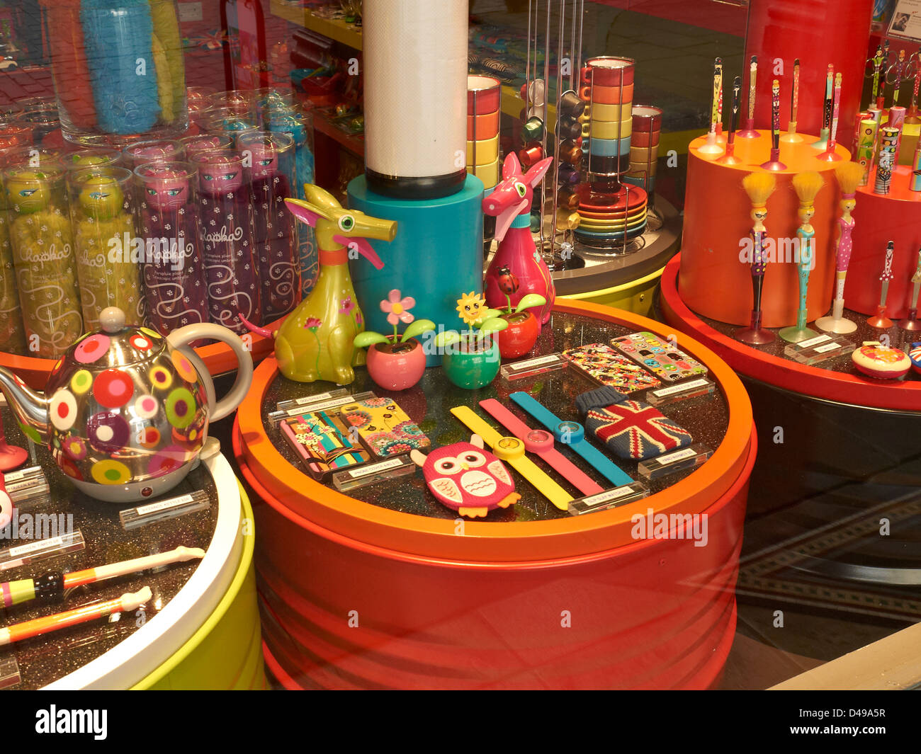 Colorful window display in Chester Cheshire UK Stock Photo - Alamy