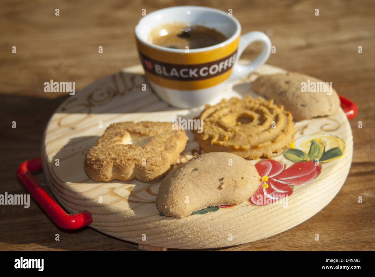 Italian breakfast: espresso and biscuit Stock Photo - Alamy