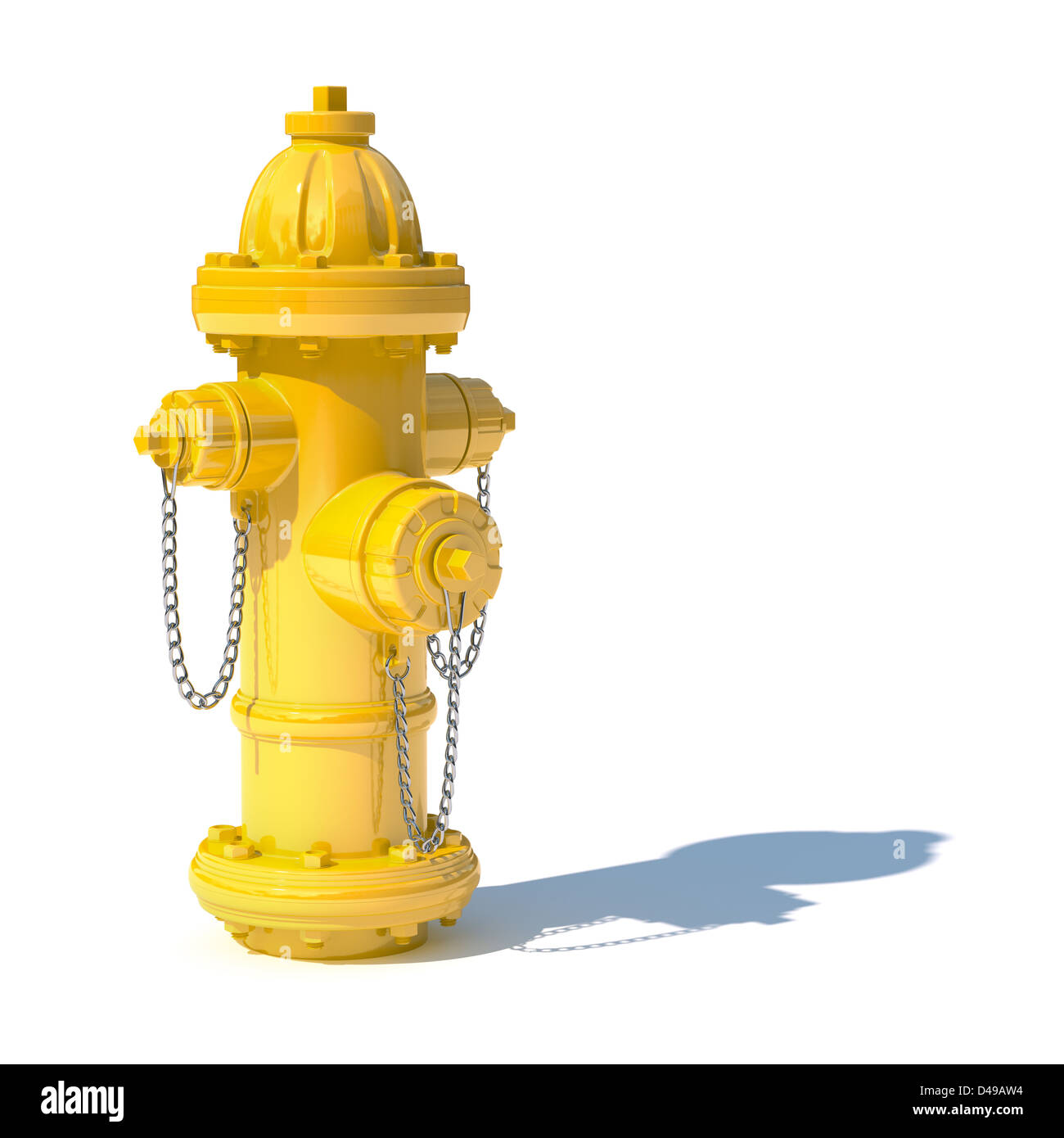 3d illustration of yellow fire hydrant isolated on white background ...