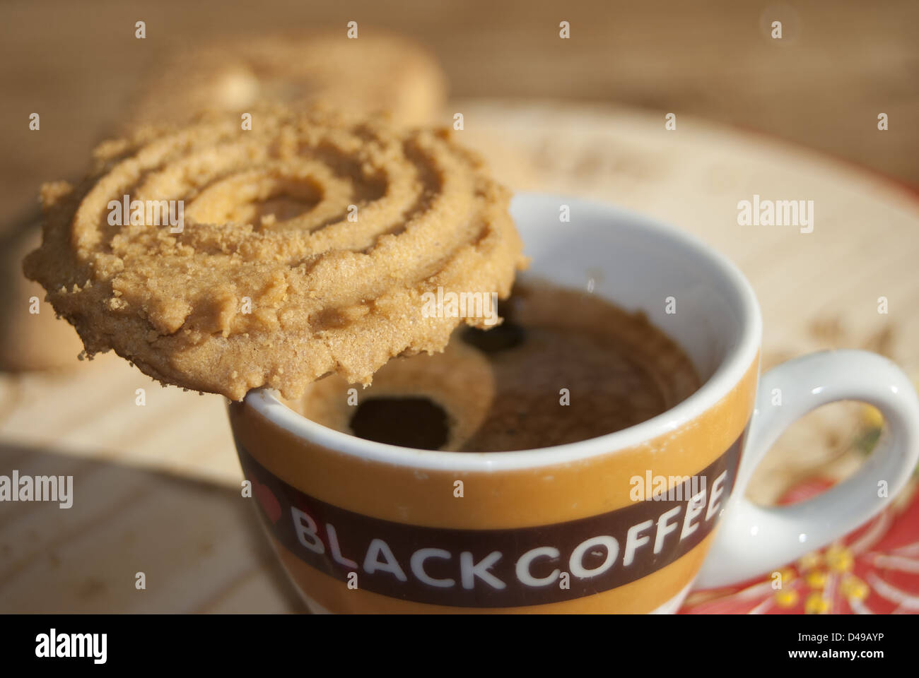 Italian breakfast: espresso and biscuit Stock Photo - Alamy