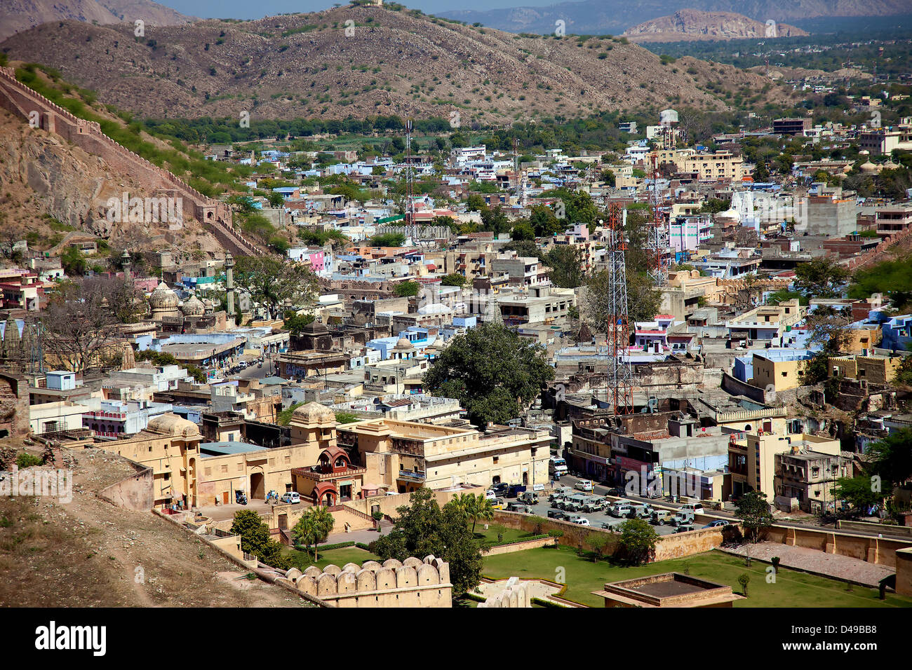 Jaipur city top miniature view of residential area Stock Photo - Alamy