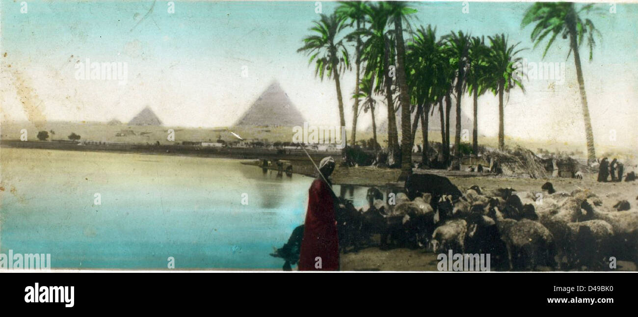Giza Pyramids landscape Stock Photo - Alamy