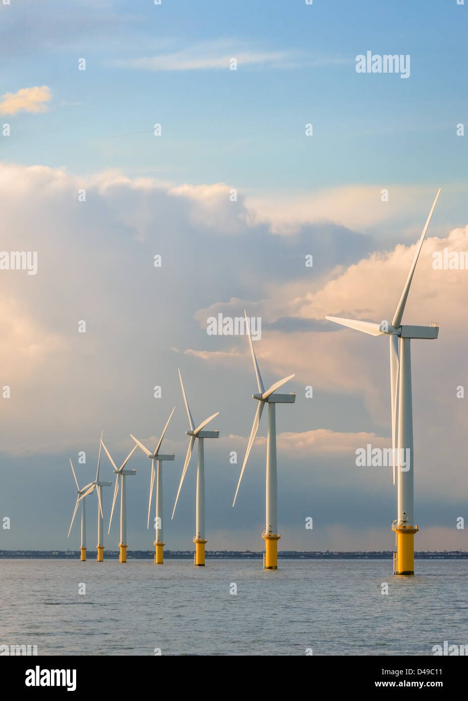 Wind generators farm at sea Stock Photo - Alamy