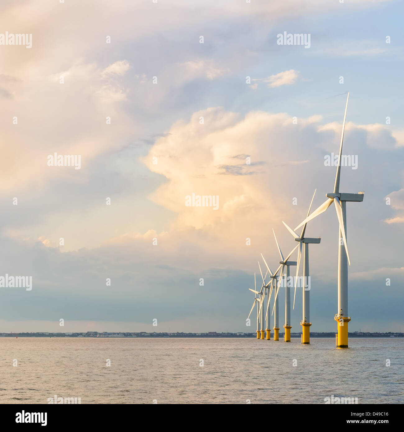 Wind generators farm at sea Stock Photo - Alamy