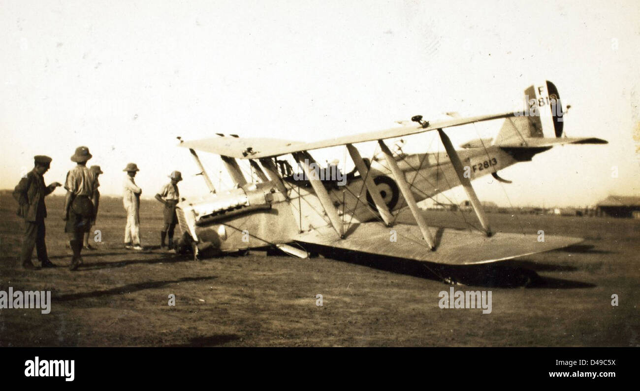 A photo showing the aftermath of a night flying mishap where a pilot ...