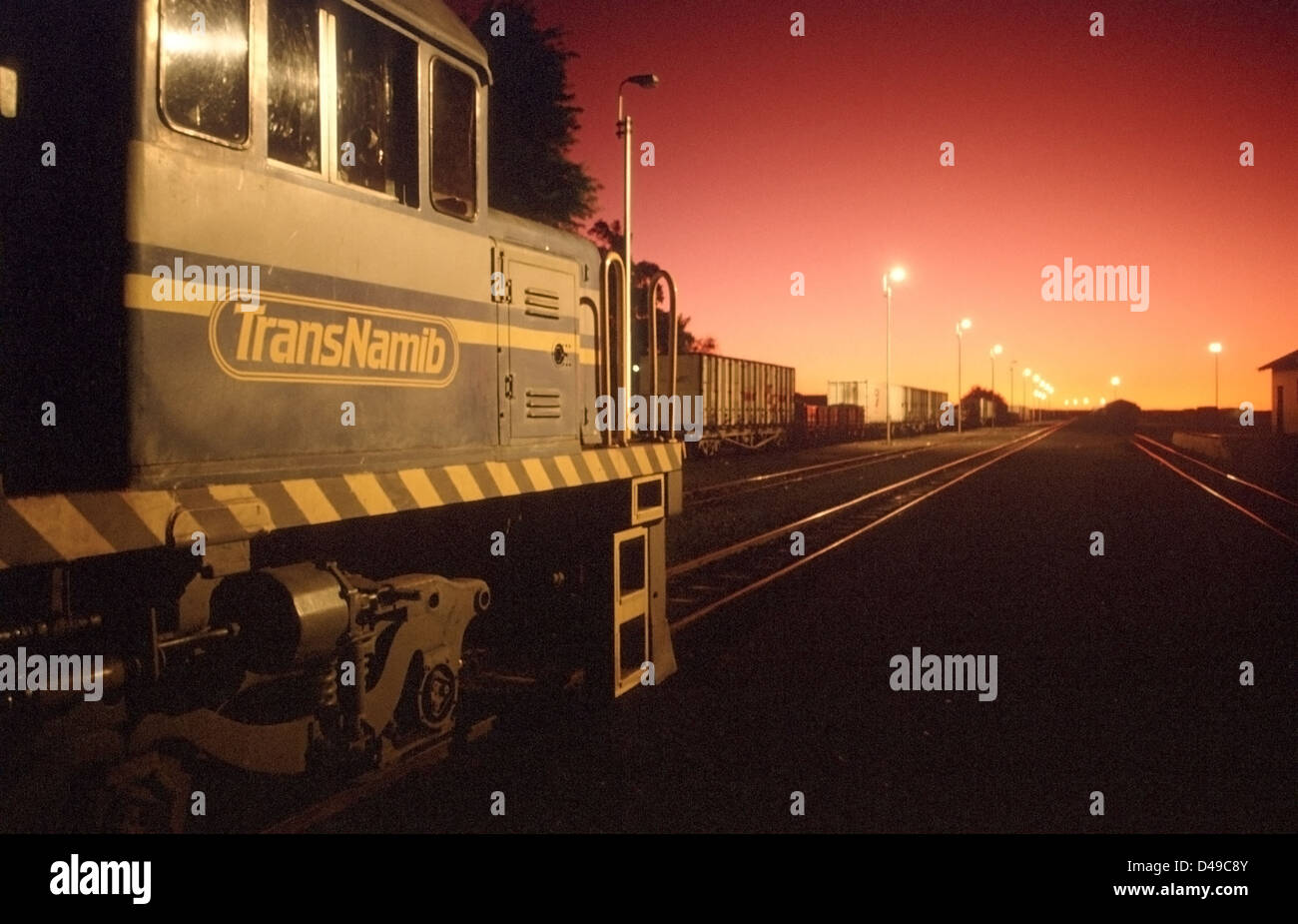 Ariamsvlei, Namibia, a locomotive of the Trans-Namib Railway Company ...