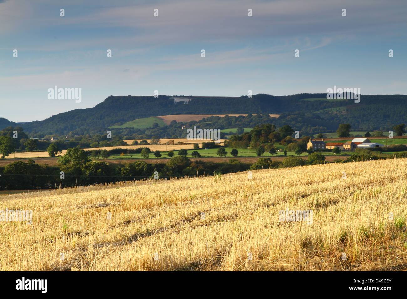 White Horse Sutton bank in the North York Moors England and a summer ...