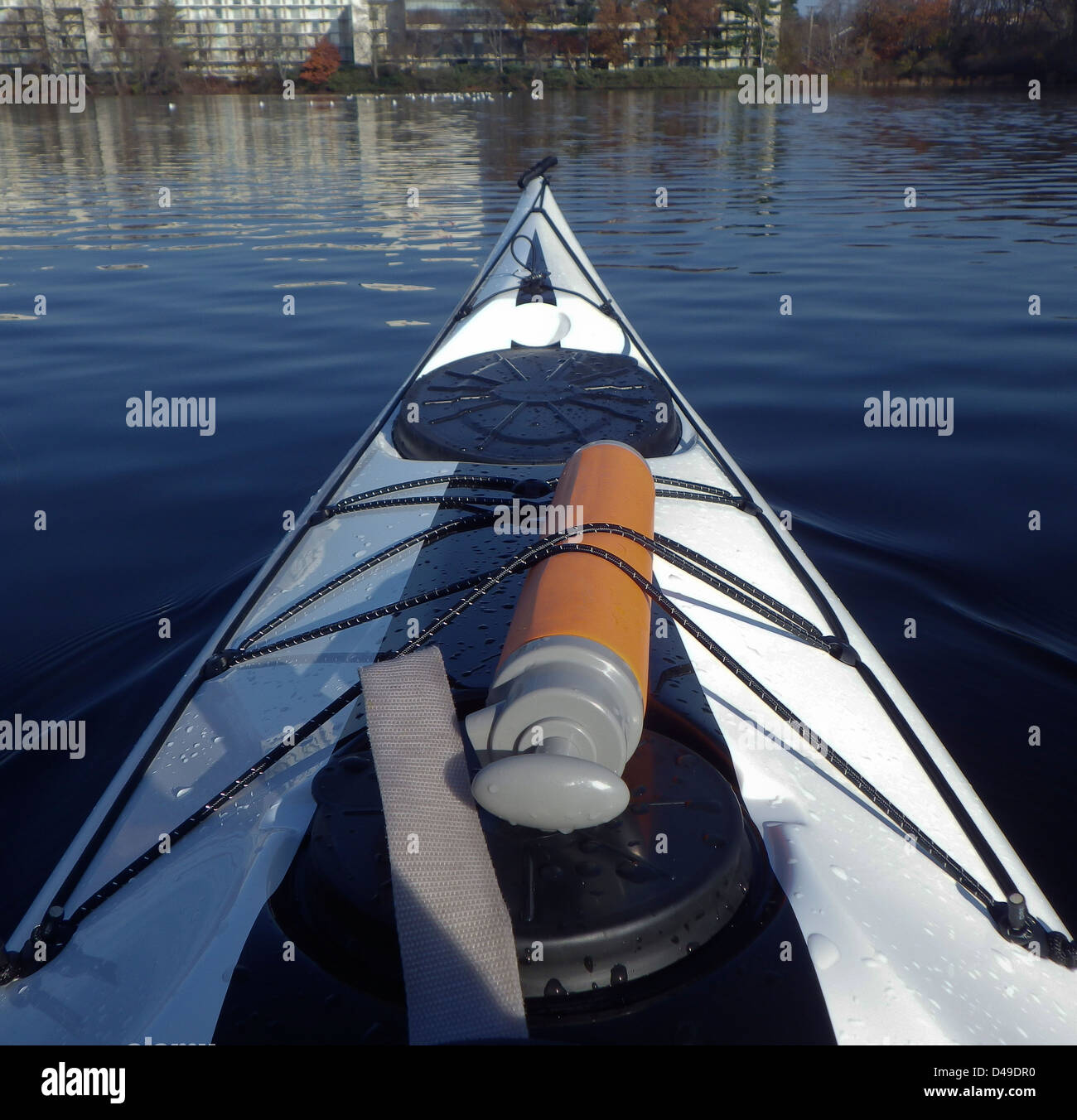kayak front close up on the bay of Black Cove in Nova Scotia, Canada ...