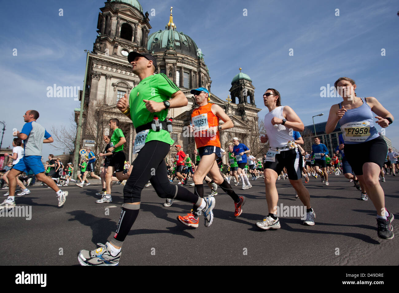 Berlin, Germany, the half marathon runners in front of the Berlin ...