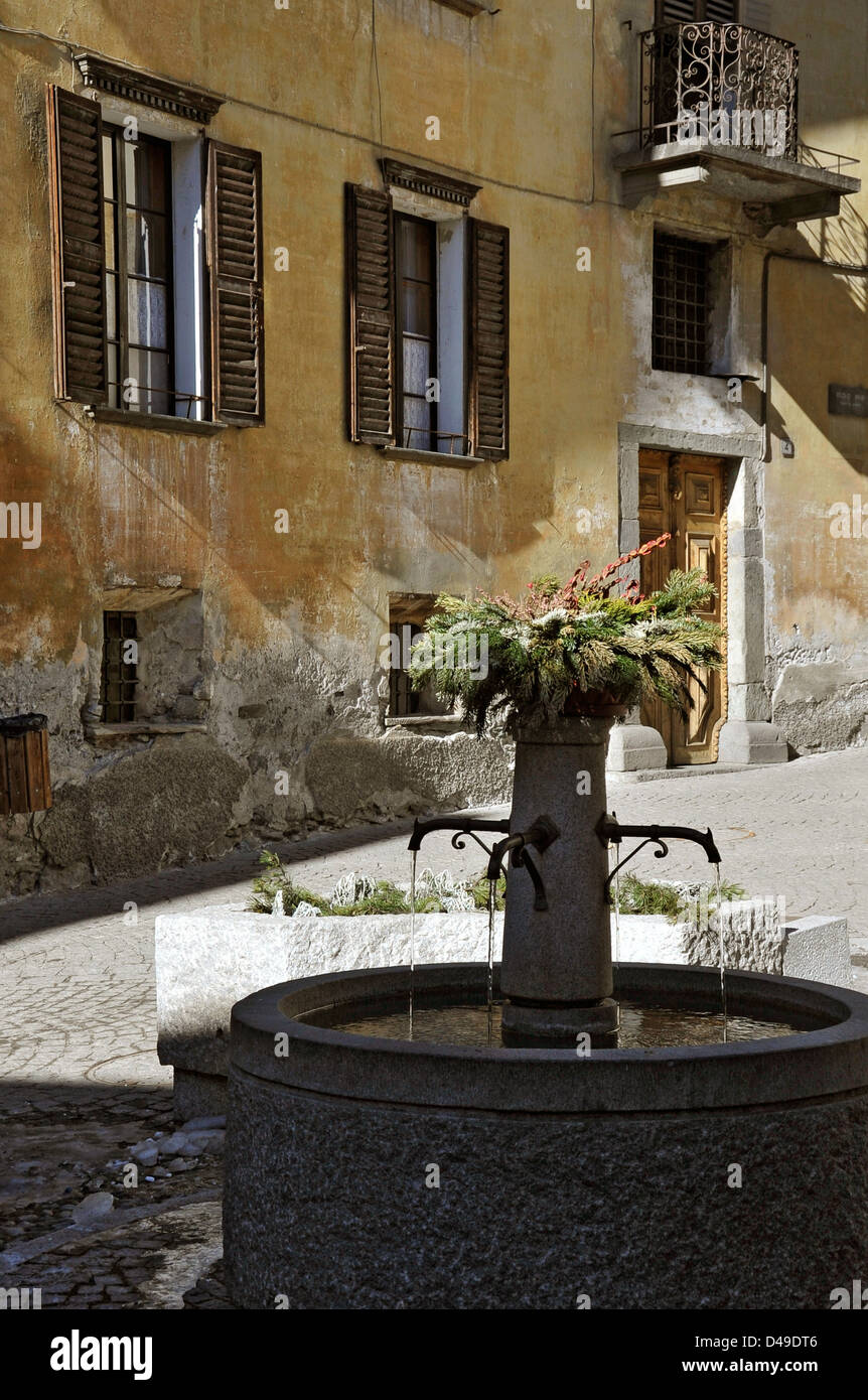 Fountain, Bormio, Italy Stock Photo - Alamy