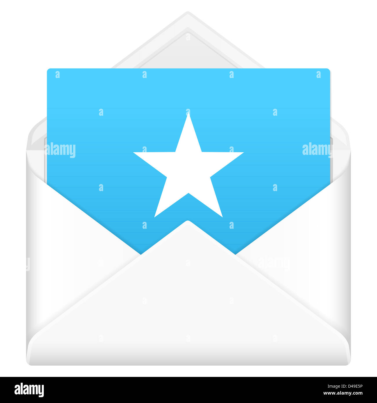Envelope, notebook sheet, and symbol on a white background Stock Photo ...