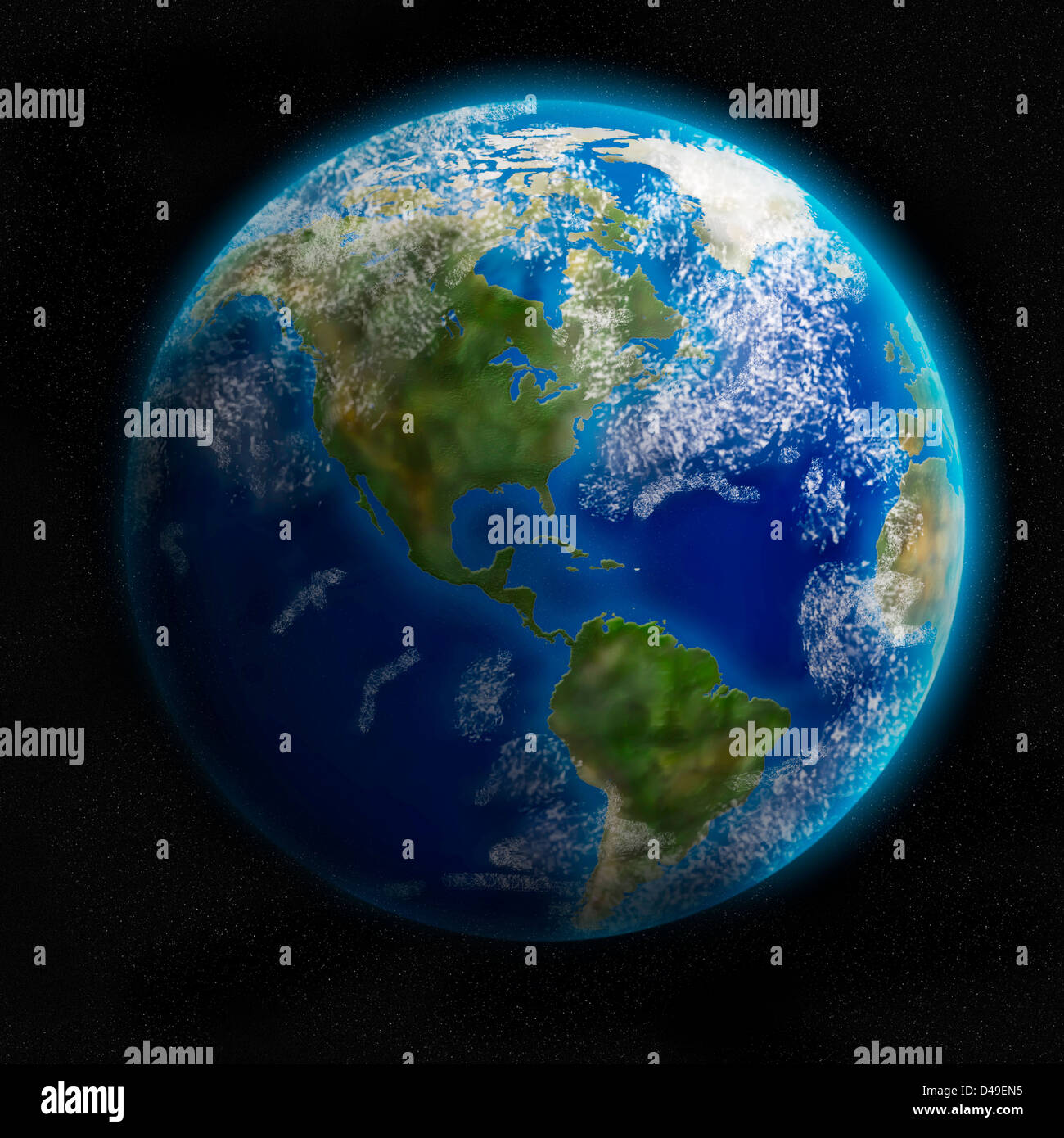 Earth from space showing North and South America. Detailed image Stock ...