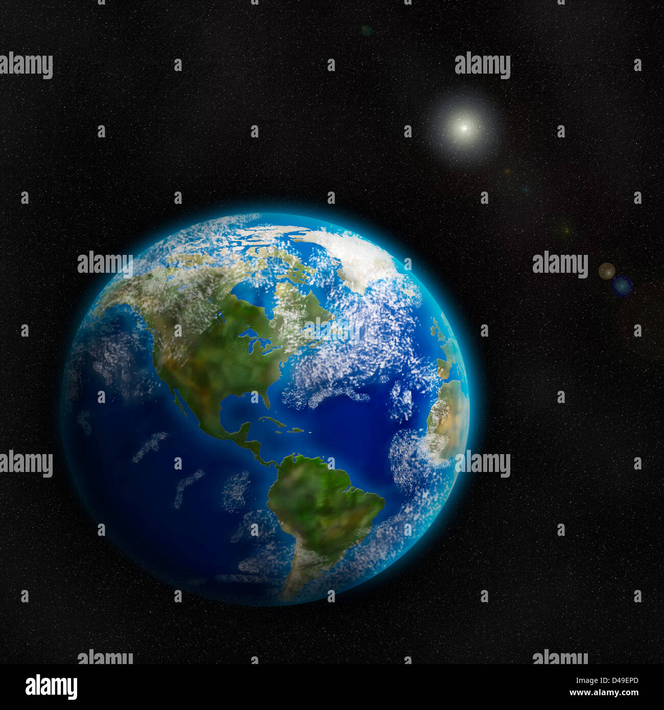 Earth from space showing North and South America. Detailed image Stock ...