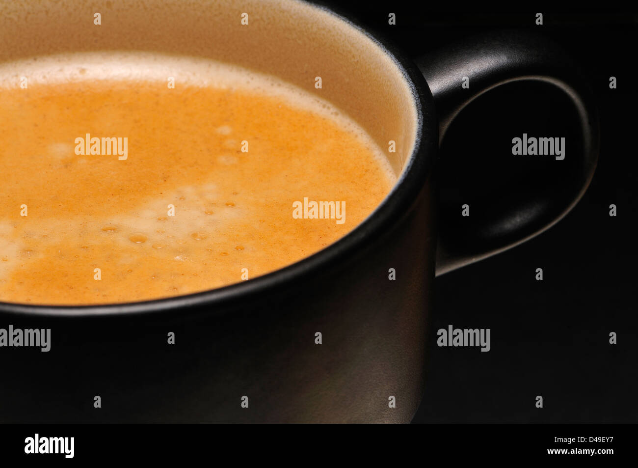 Large espresso coffee in black cup Stock Photo - Alamy