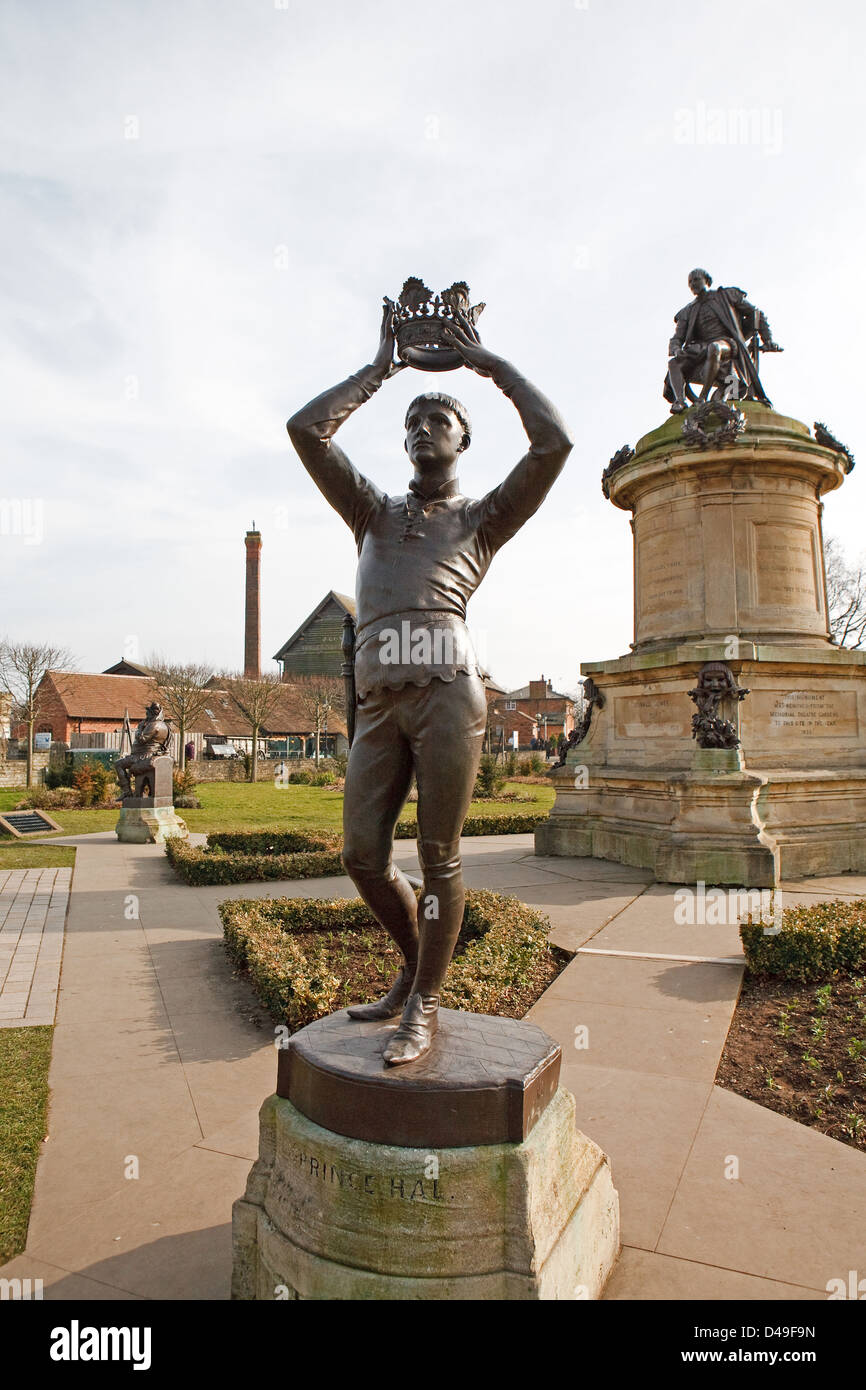Prince Hal statue at the Gower memorial in Stratford Upon Avon Stock ...