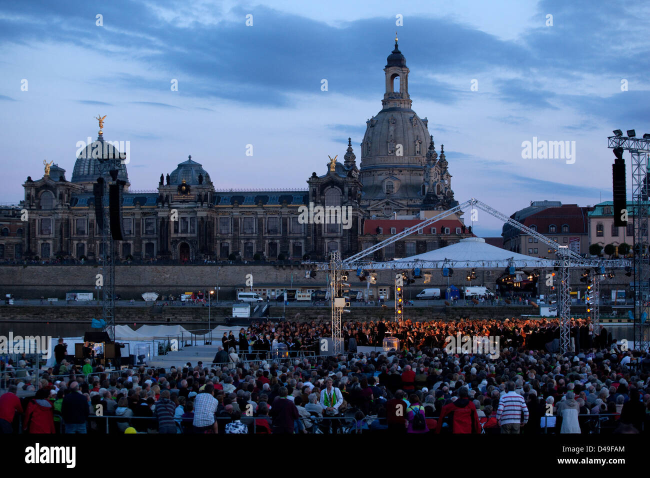Dresden, Germany, people at a concert on the Elbe Stock Photo - Alamy