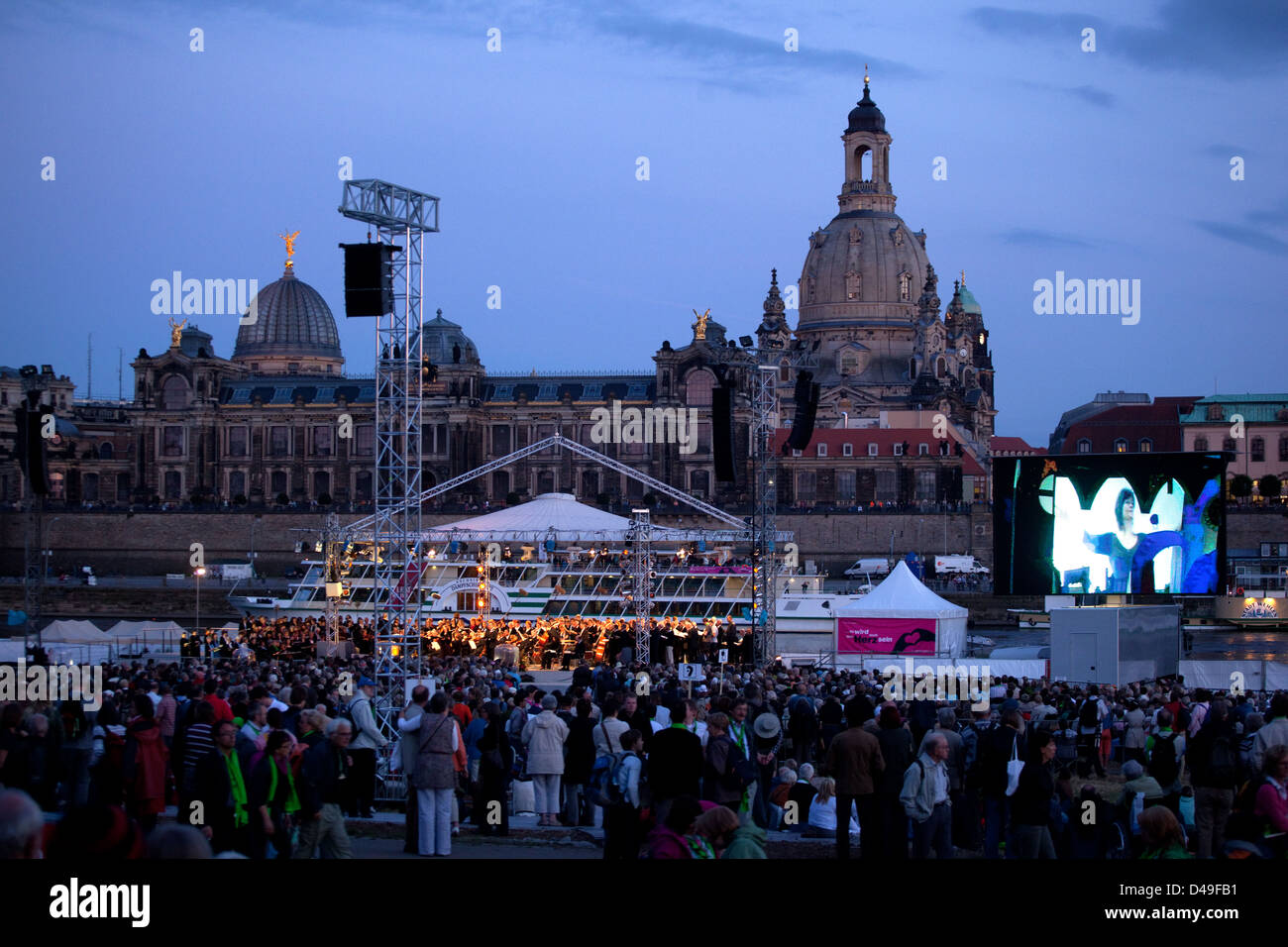 Dresden, Germany, people at a concert on the Elbe Stock Photo - Alamy
