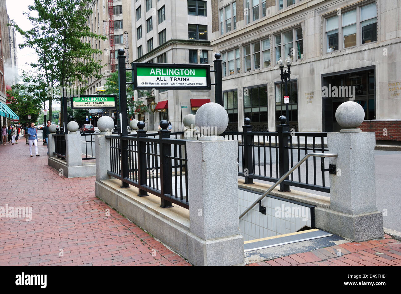 Boston subway entrance, Massachusetts, USA Stock Photo - Alamy