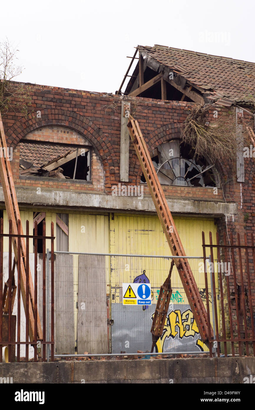 Derelict buildings near the Wapping Wharf development in Bristol Stock ...