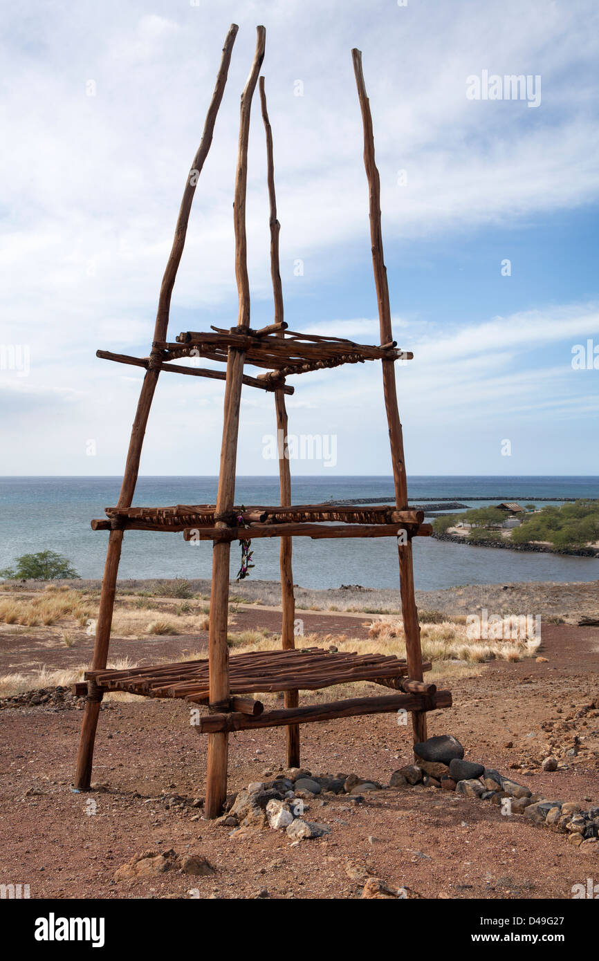 Heiau wooden structure built religious holy ancient hi-res stock ...