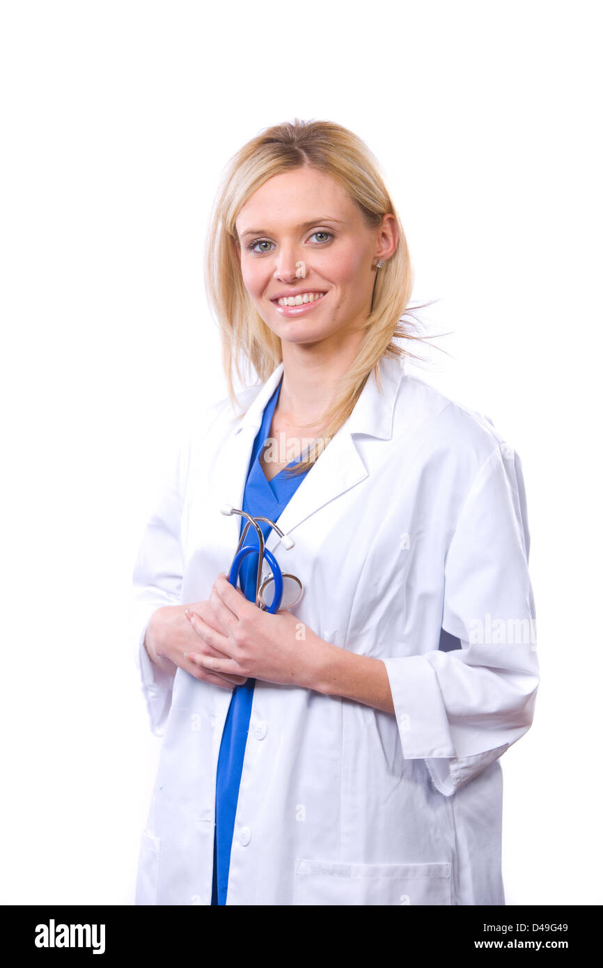 Female doctor isolated on white Stock Photo - Alamy