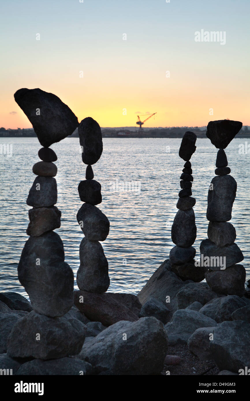 Balanced rocks at sunset in San Diego, USA Stock Photo - Alamy