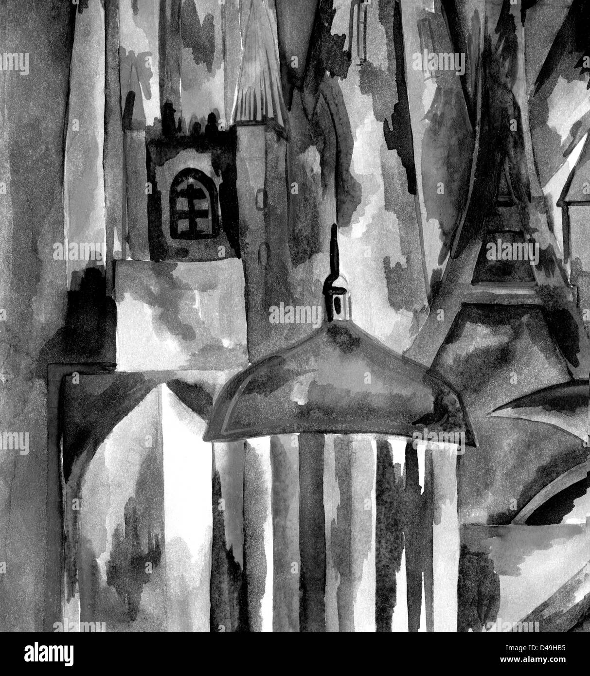 Watercolor travel Black and White Stock Photos & Images - Alamy