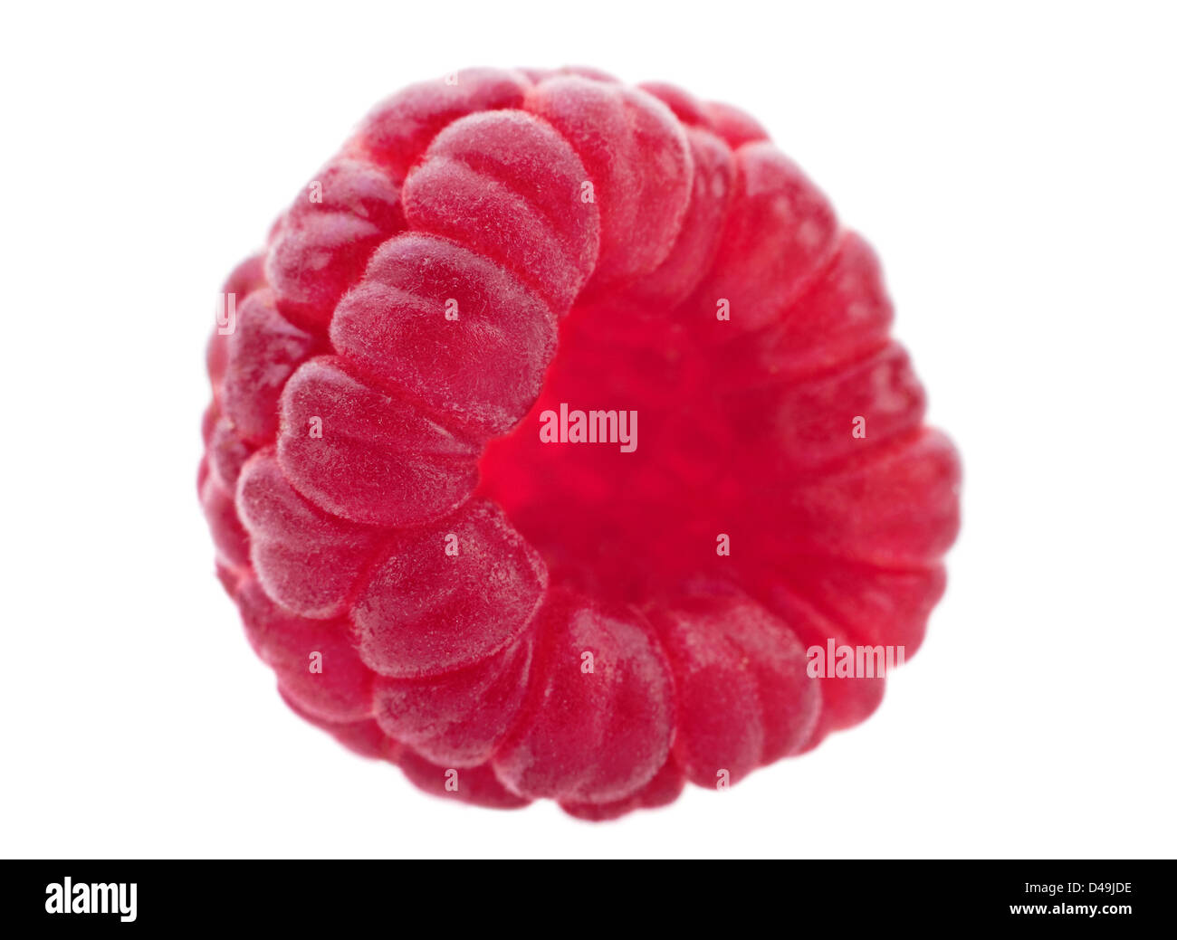 Ripe raspberry macro isolated on white Stock Photo - Alamy