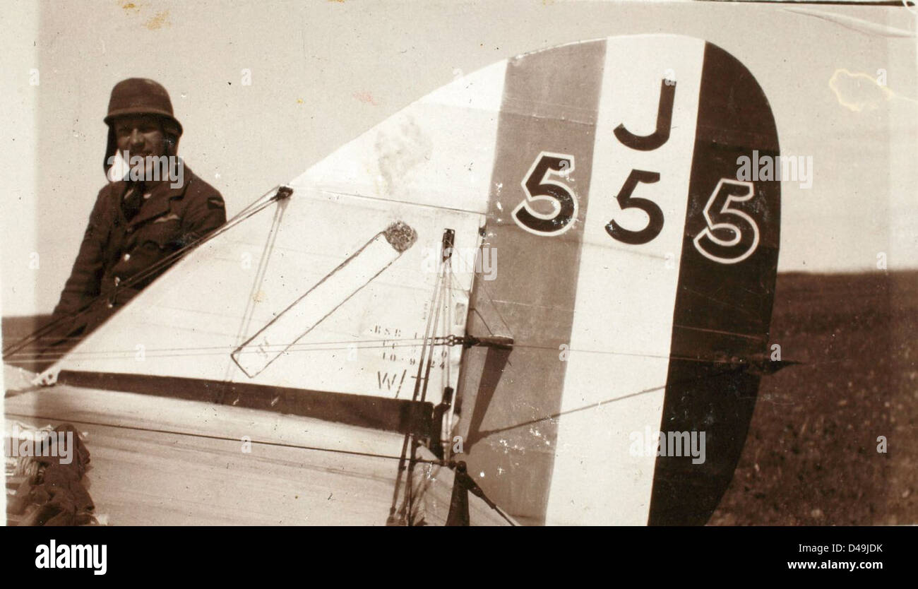 A photograph from Edwin Newman's collection showing the J-555 aircraft ...