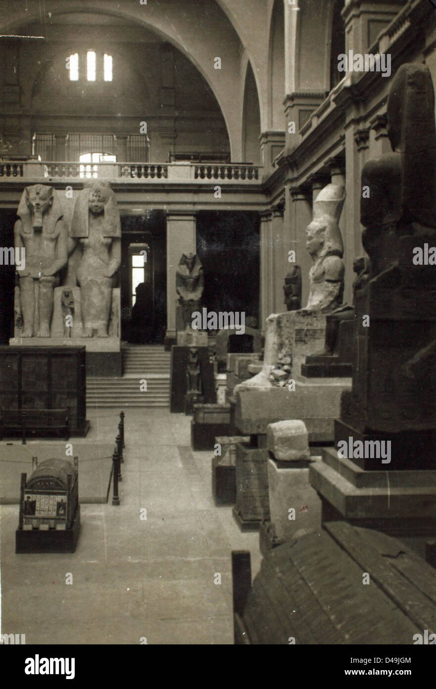 The entrance to the Cairo Museum is an iconic landmark in Egypt, with a ...