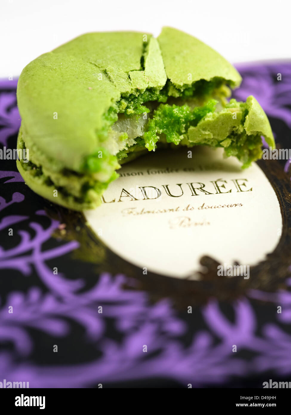 One Macaron on Box Laduree Stock Photo - Alamy