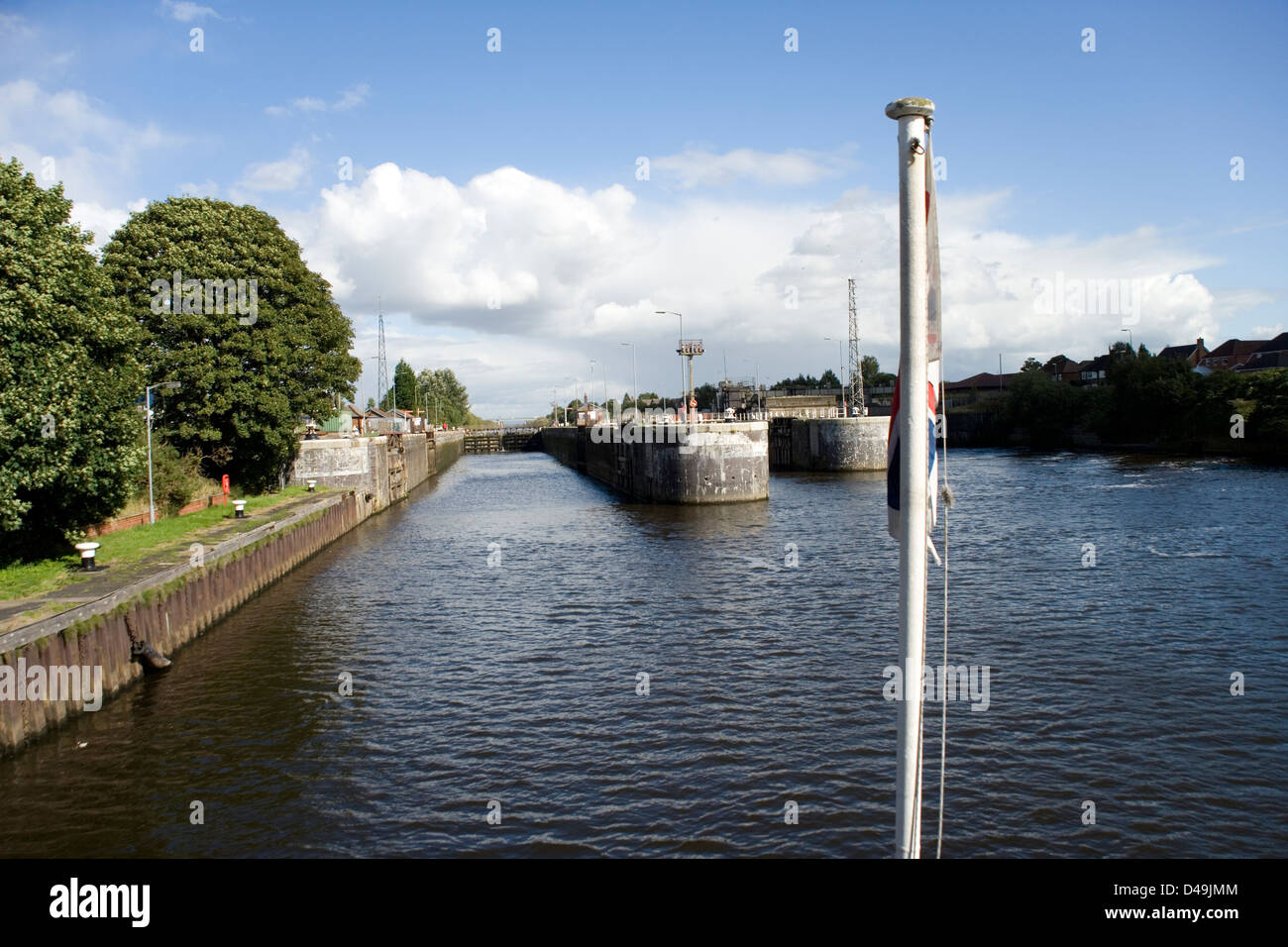Latchford Locks on the Manchester Ship Canal from the Mersey Ferry ...