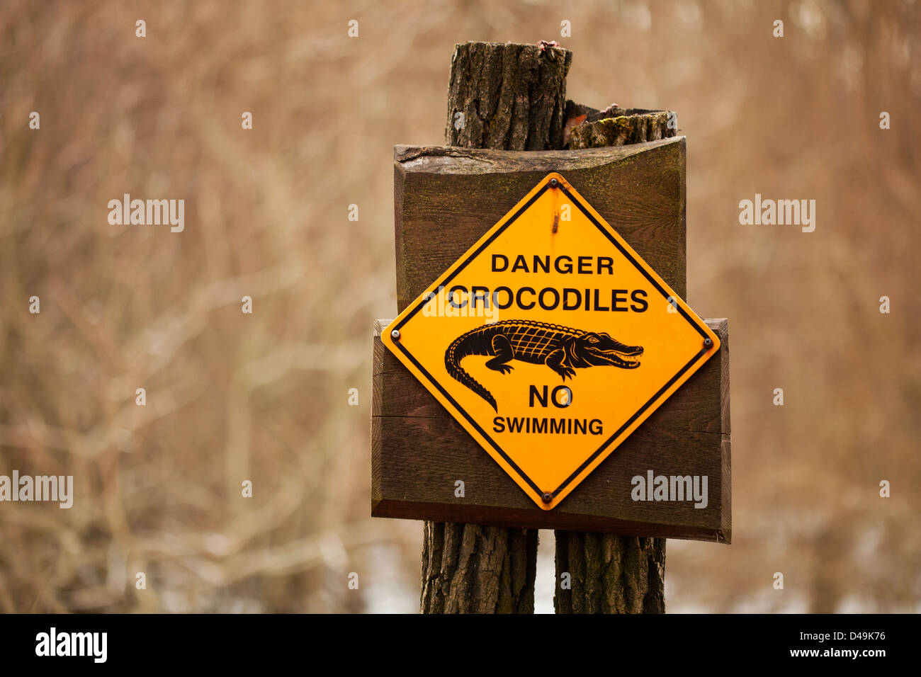 Danger sign warning of crocodiles hi-res stock photography and images ...