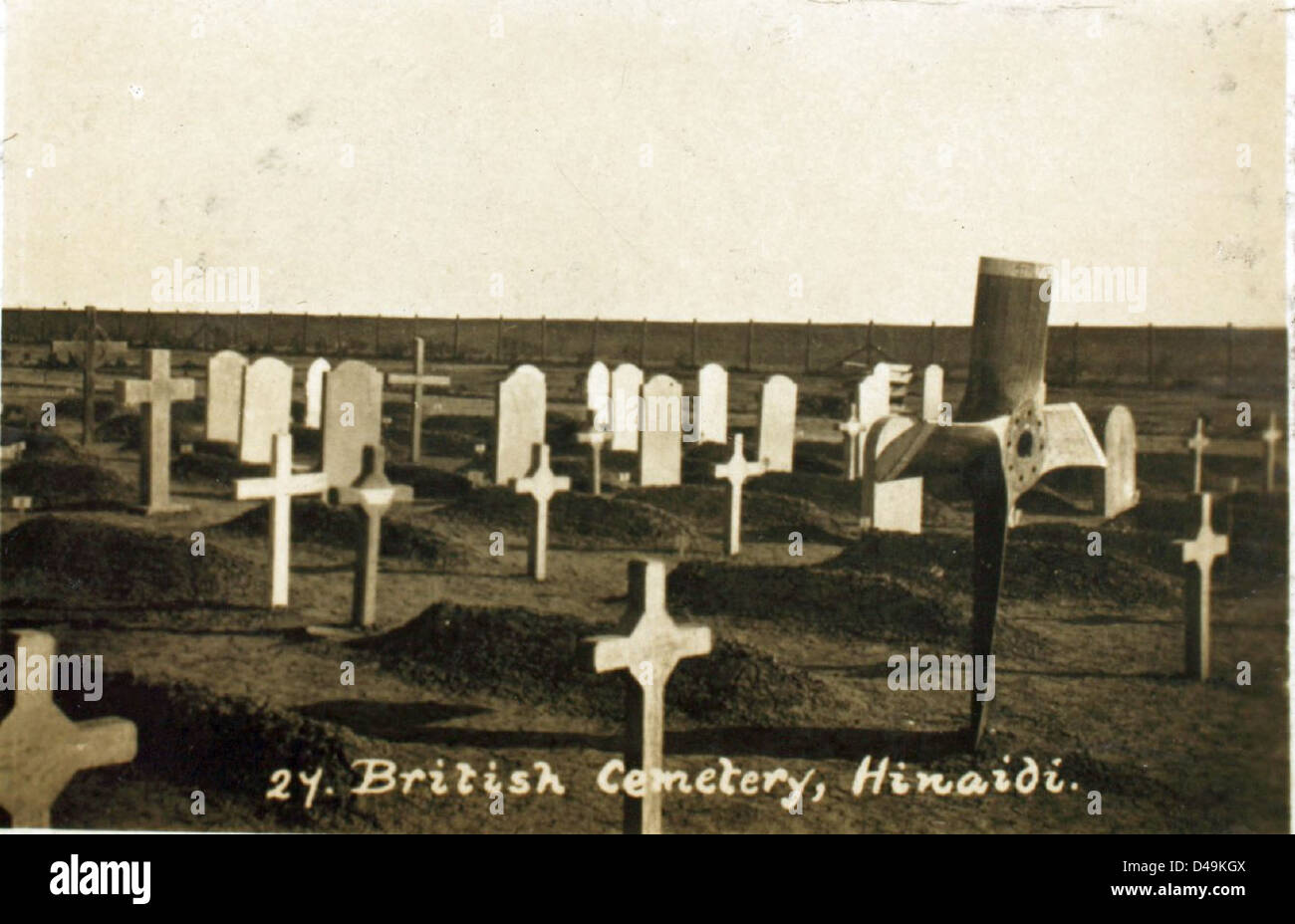 This photograph shows a British cemetery in Hidaidi, Iraq, where Edwin ...